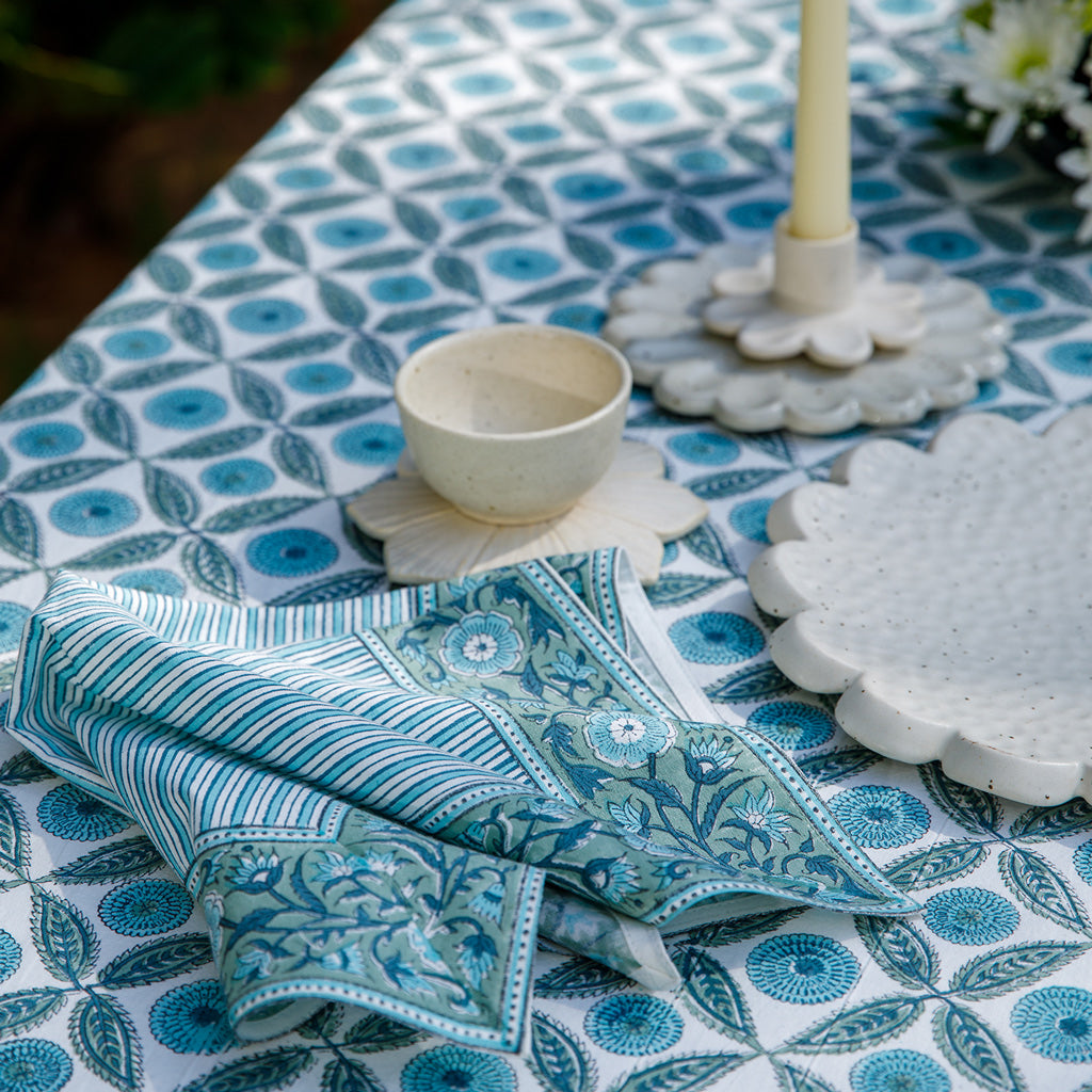 Lila Block Printed Napkins Set - Curate Home – Curate Home Dubai