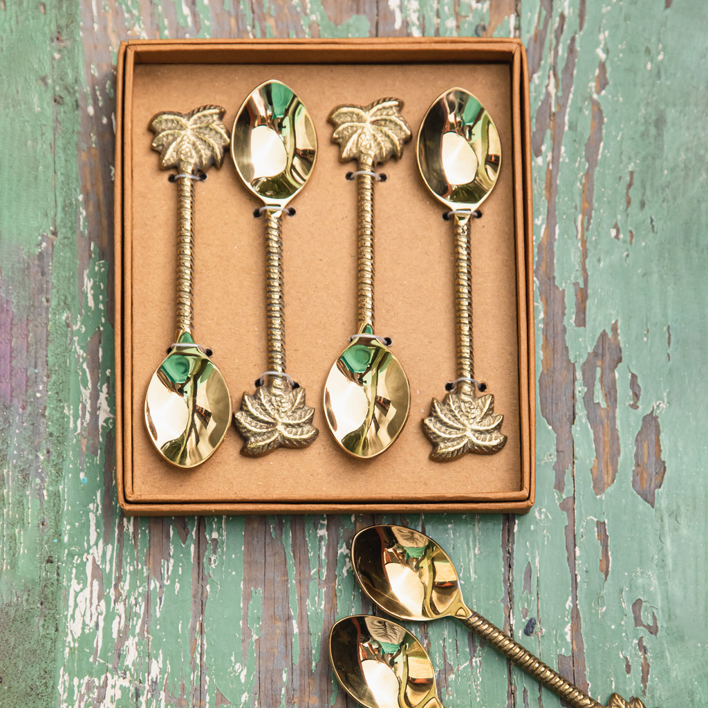Buy Beautiful Palm Dessert Spoon UAE - Palm Dessert Spoon Set - Curate Home